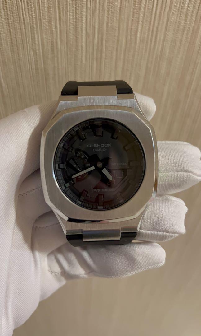 Casio gshock Pp Nautilus mod ga2100 ga2110 b2100 silver stainless steel ...
