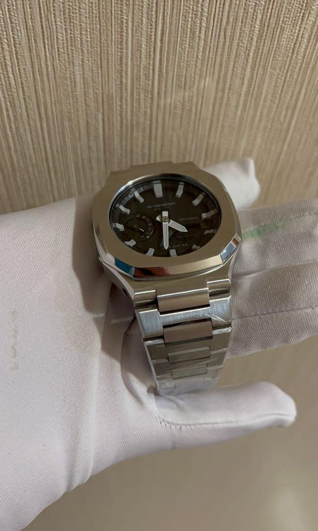 Casio gshock Pp Nautilus mod ga2100 ga2110 b2100 silver stainless steel ...