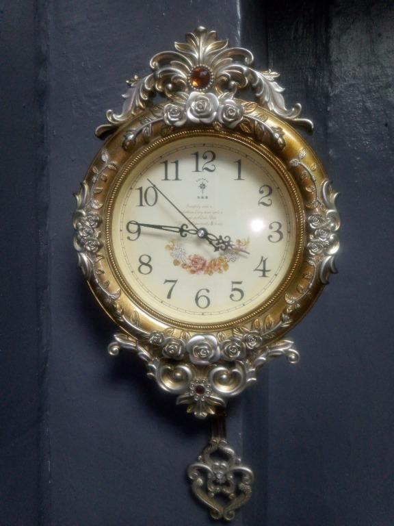 北極星Polaris古典掛牆搖擺鐘Classic wall-mounted pendulum clock, 傢俬＆家居, 家居裝飾, 時鐘 ...