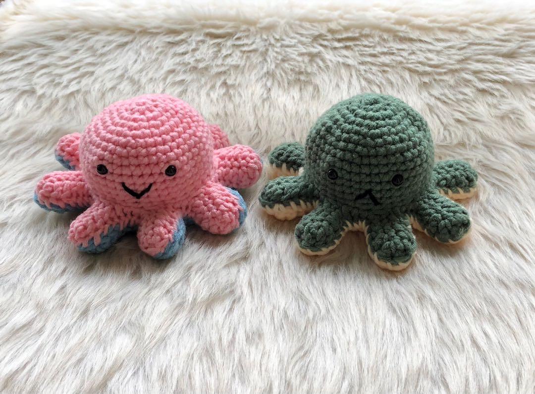 Crochet Reversible Octopus, Hobbies & Toys, Toys & Games on Carousell