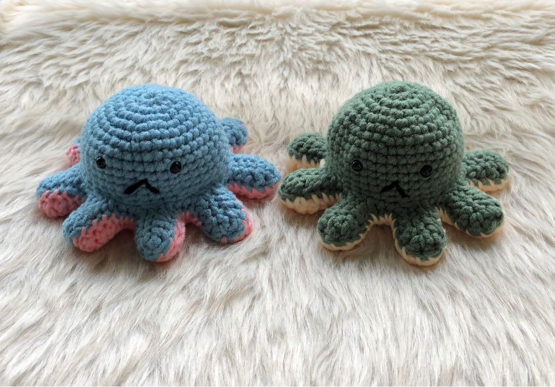Crochet Reversible Octopus, Hobbies & Toys, Toys & Games on Carousell