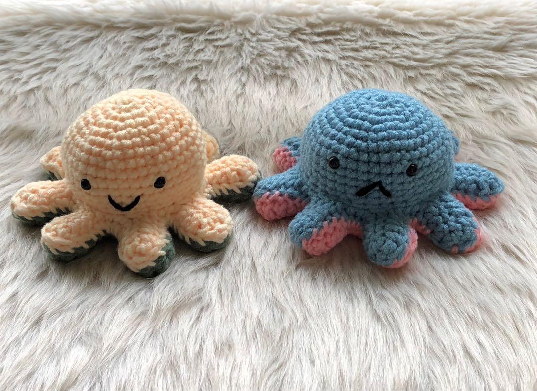 Crochet Reversible Octopus, Hobbies & Toys, Toys & Games on Carousell