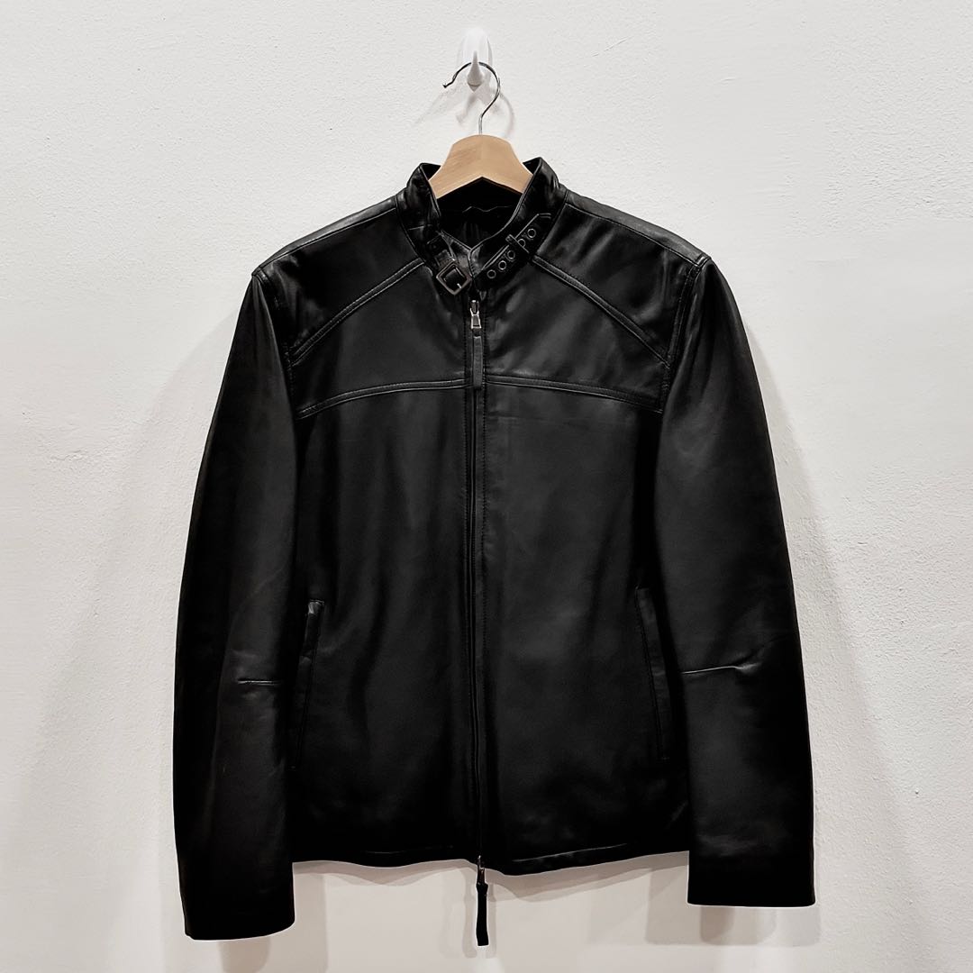 Crocodile Black Leather Biker Style Jacket (Limited Edition), Men's ...