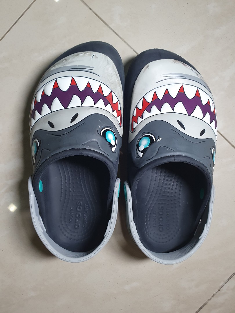 Crocs shark design, Babies & Kids, Babies & Kids Fashion on Carousell