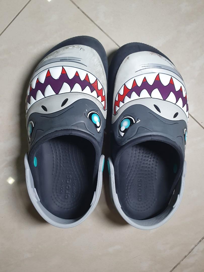 Crocs shark design, Babies & Kids, Babies & Kids Fashion on Carousell