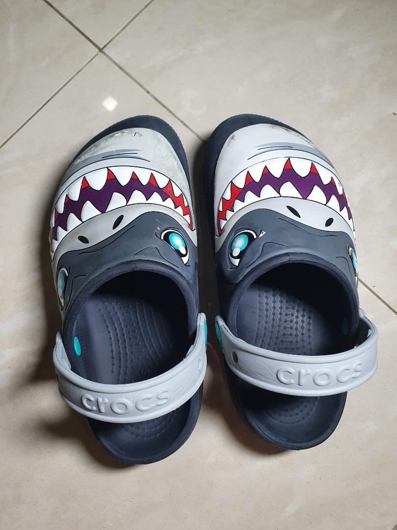 Crocs shark design, Babies & Kids, Babies & Kids Fashion on Carousell