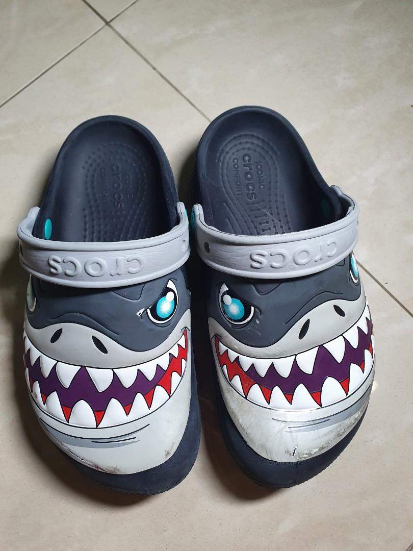 Crocs shark design, Babies & Kids, Babies & Kids Fashion on Carousell