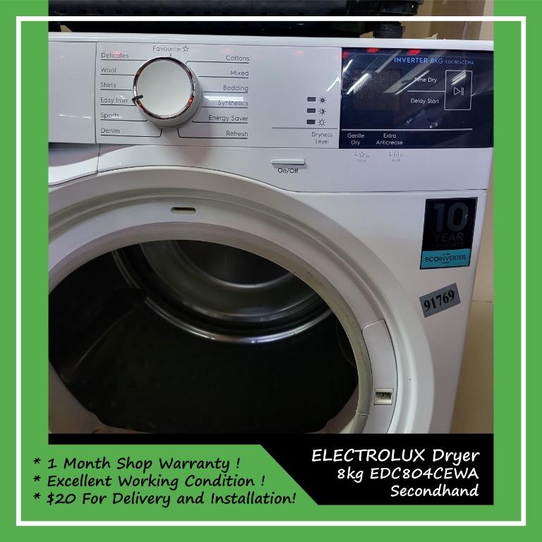 ELECTROLUX Condenser Dryer 8kg EDC804CEWA, TV & Home Appliances ...