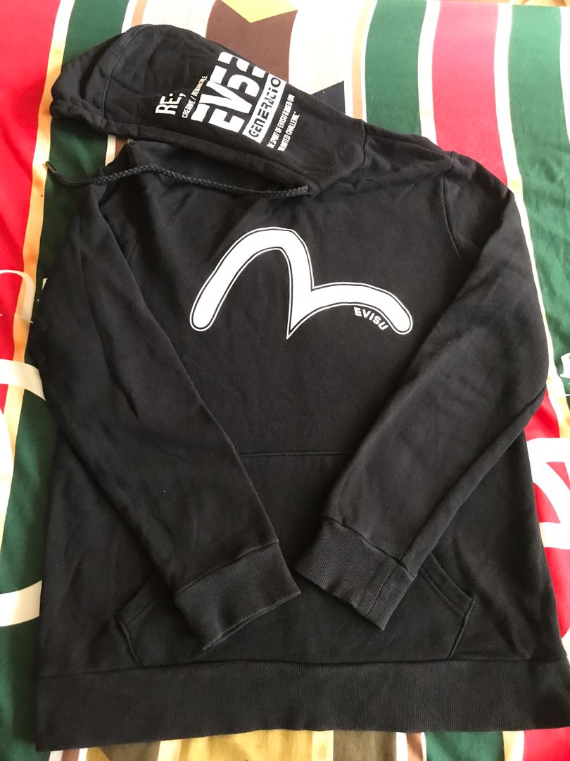 Evisu Hoodie, Men's Fashion, Coats, Jackets and Outerwear on Carousell
