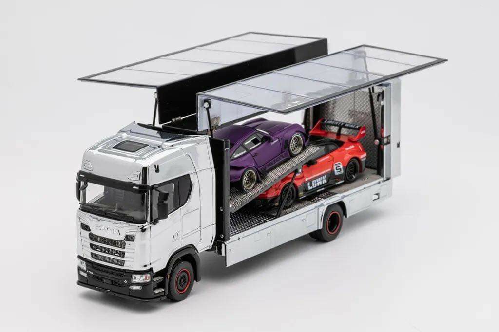 GCD - Scania S730 Chrome Silver Double Deck Gull Wing Car Transporter ...