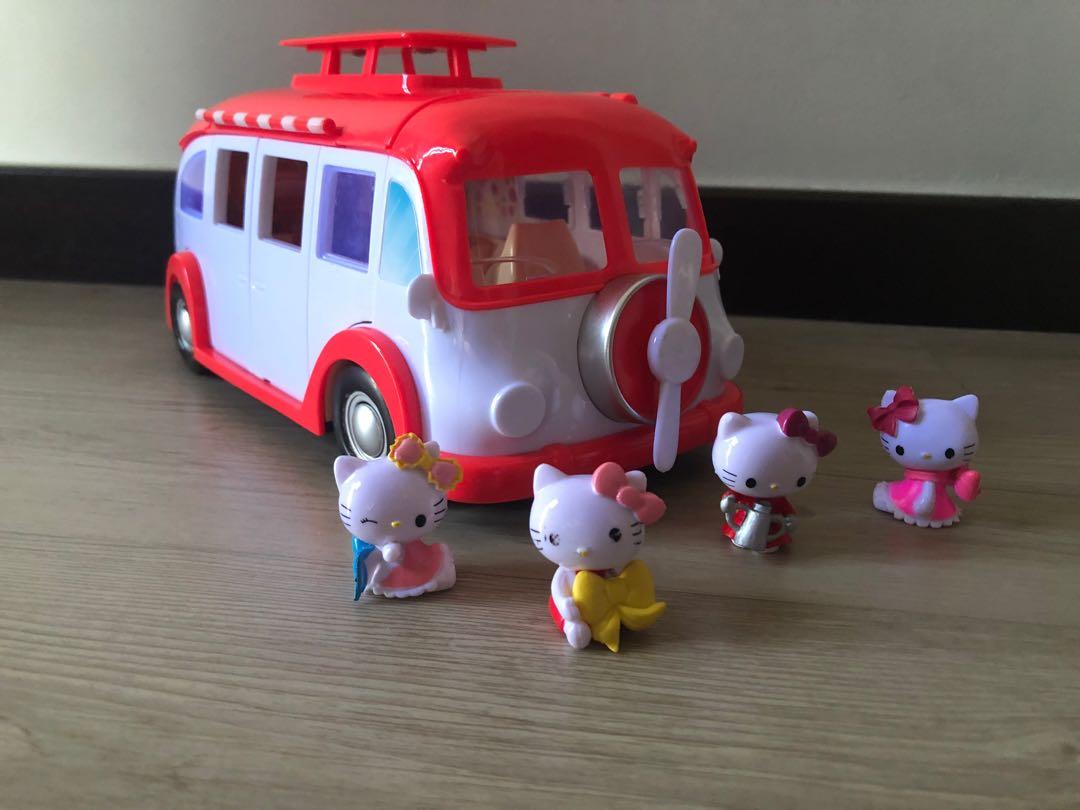 Hello kitty with van and food, Hobbies & Toys, Toys & Games on Carousell