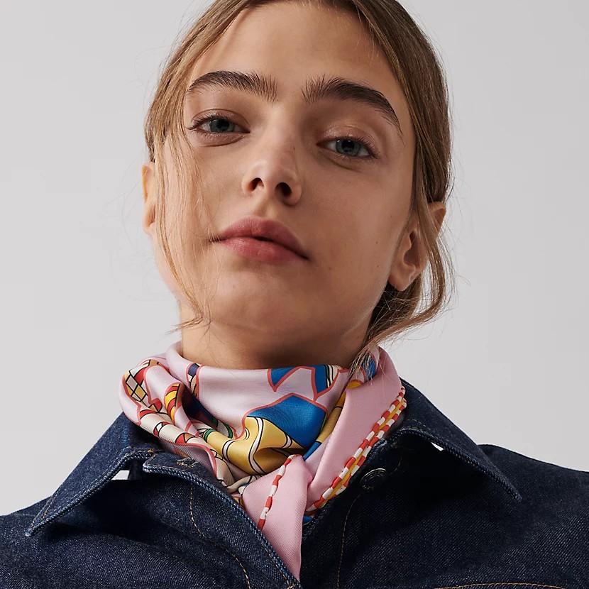 Hermes double face scarf 90 in silk, Luxury, Accessories on Carousell