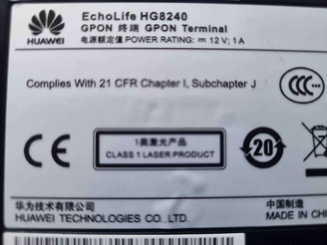 Huawei ONT (Echolife HG8240), Computers & Tech, Parts & Accessories ...