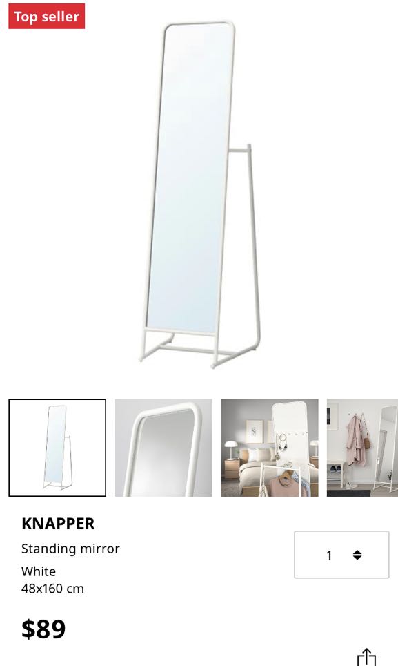 Ikea Mirror Knapper, Furniture & Home Living, Home Decor, Mirrors on ...