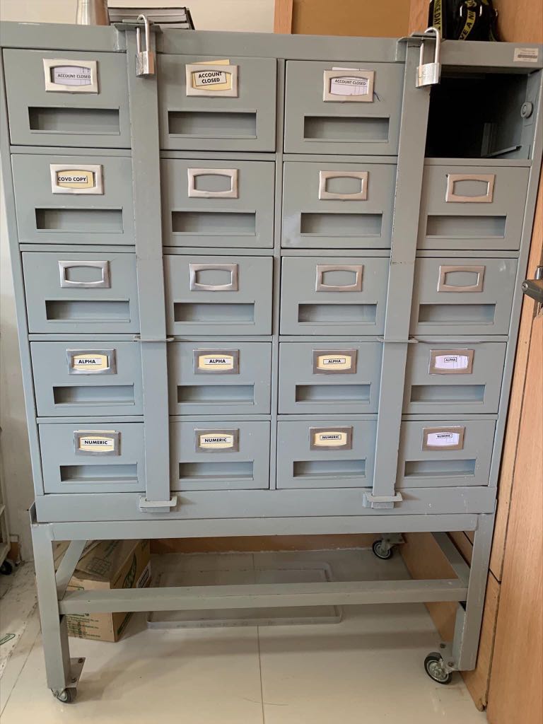 INDEX CARD CABINET, Furniture & Home Living, Office Furniture ...