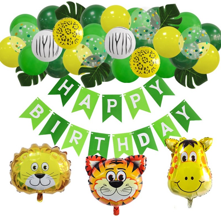 Jungle Safari Theme Party Balloon for Birthday with Animal Balloons ...