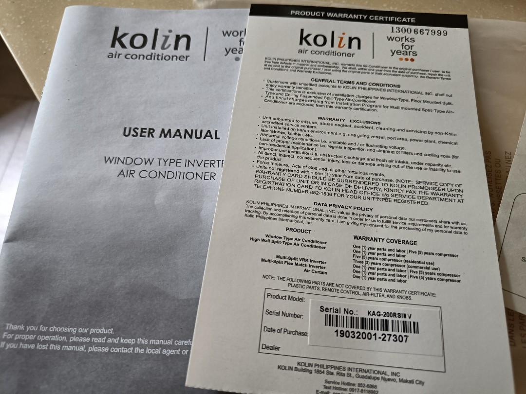 Kolin 2hp Inverter Window Type Aircon, TV & Home Appliances, Air ...