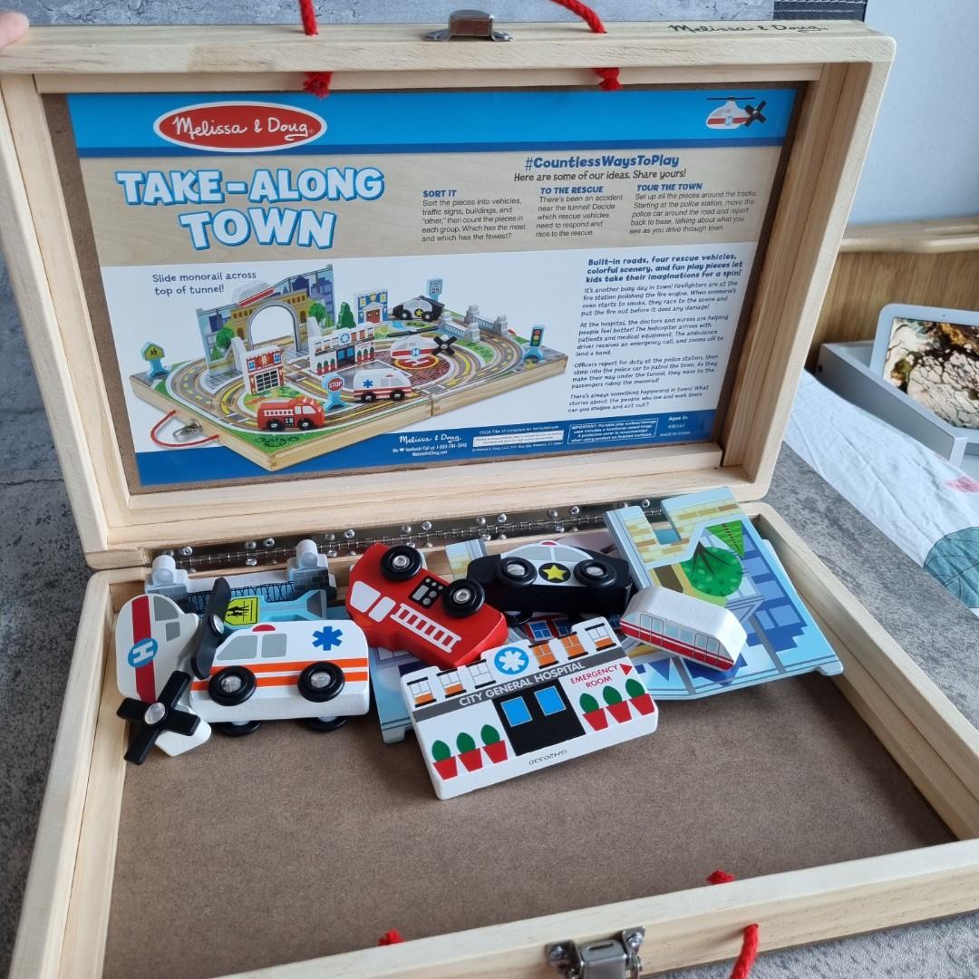 Melissa & Doug Take - Along Town Wooden Play Set - Portable - Original ...
