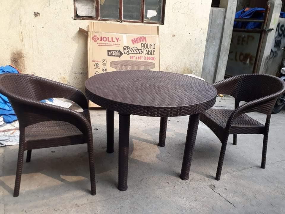 Modern rattan style plastic tables & chairs!!, Furniture & Home Living ...