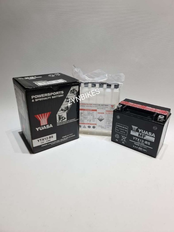 MOTORCYCLE BATTERY YUASA YTX12-BS, Motorcycles, Motorcycle Accessories ...