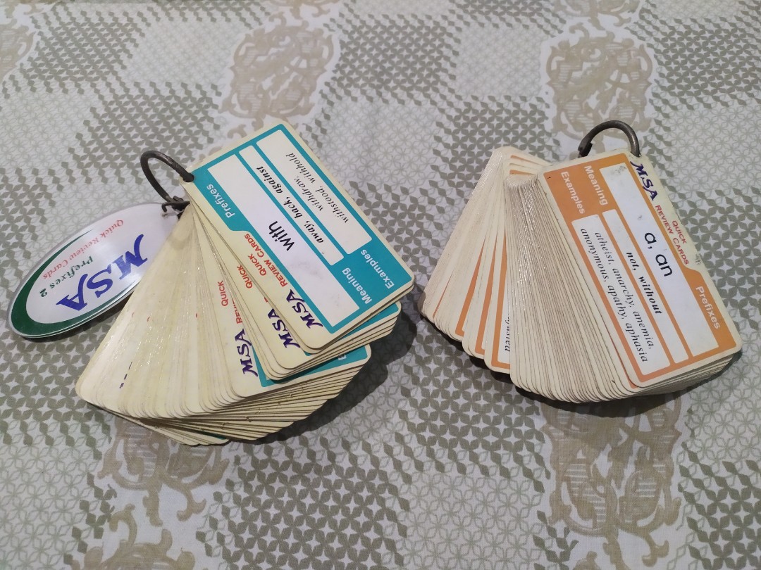 MSA Review Cards - Prefixes, Hobbies & Toys, Toys & Games on Carousell