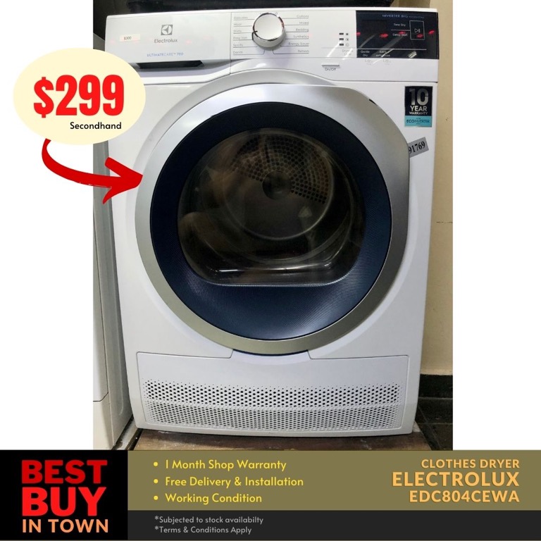 MUST BUY! ELECTROLUX 8KG Condenser Dryer (91769), TV & Home Appliances ...