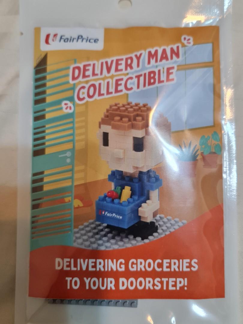 Ntuc fairprice delivery man collectible mini nano blocks, Hobbies ...