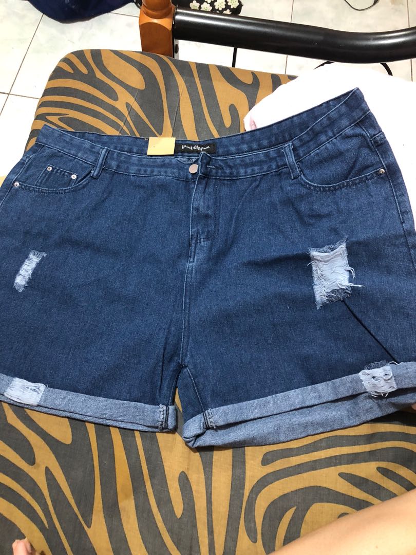 Plus Size High Waisted Denim Shorts Size 44 Womens Fashion Bottoms Shorts On Carousell