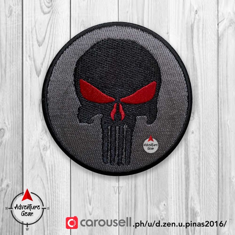 Punisher Skull Logo Black - Embroidered Tactical Patch with Velcro ...
