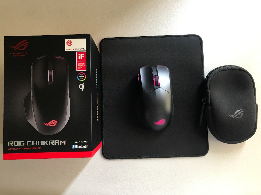 ROG Chakram RGB wireless gaming mouse with Qi charging, programmable ...
