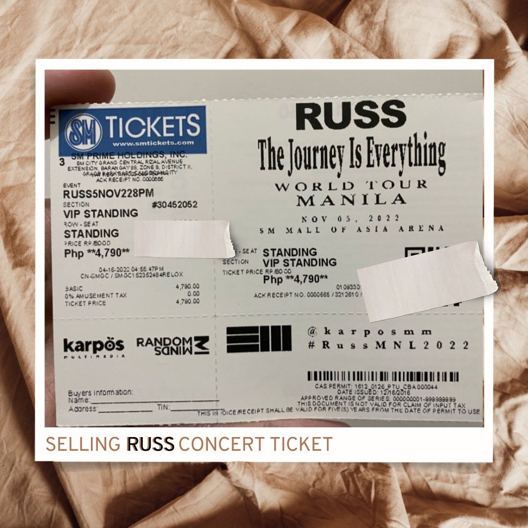 RUSS concert VIP ticket manila, Tickets & Vouchers, Event Tickets on ...