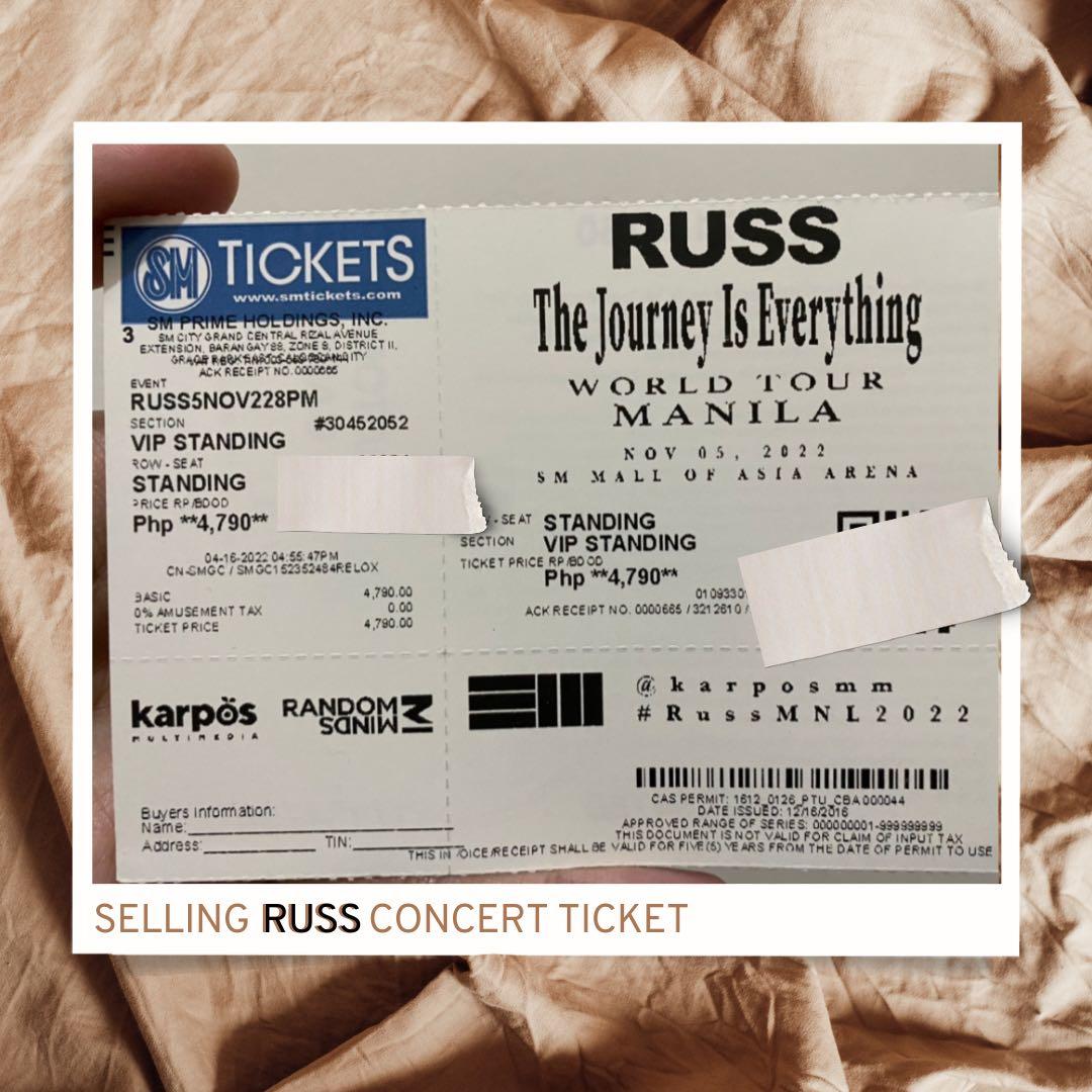 RUSS concert VIP ticket manila, Tickets & Vouchers, Event Tickets on ...