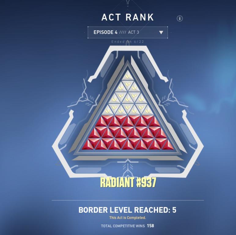 WTS Valorant Acc (PEAKED RADIANT), Video Gaming, Gaming Accessories, In ...