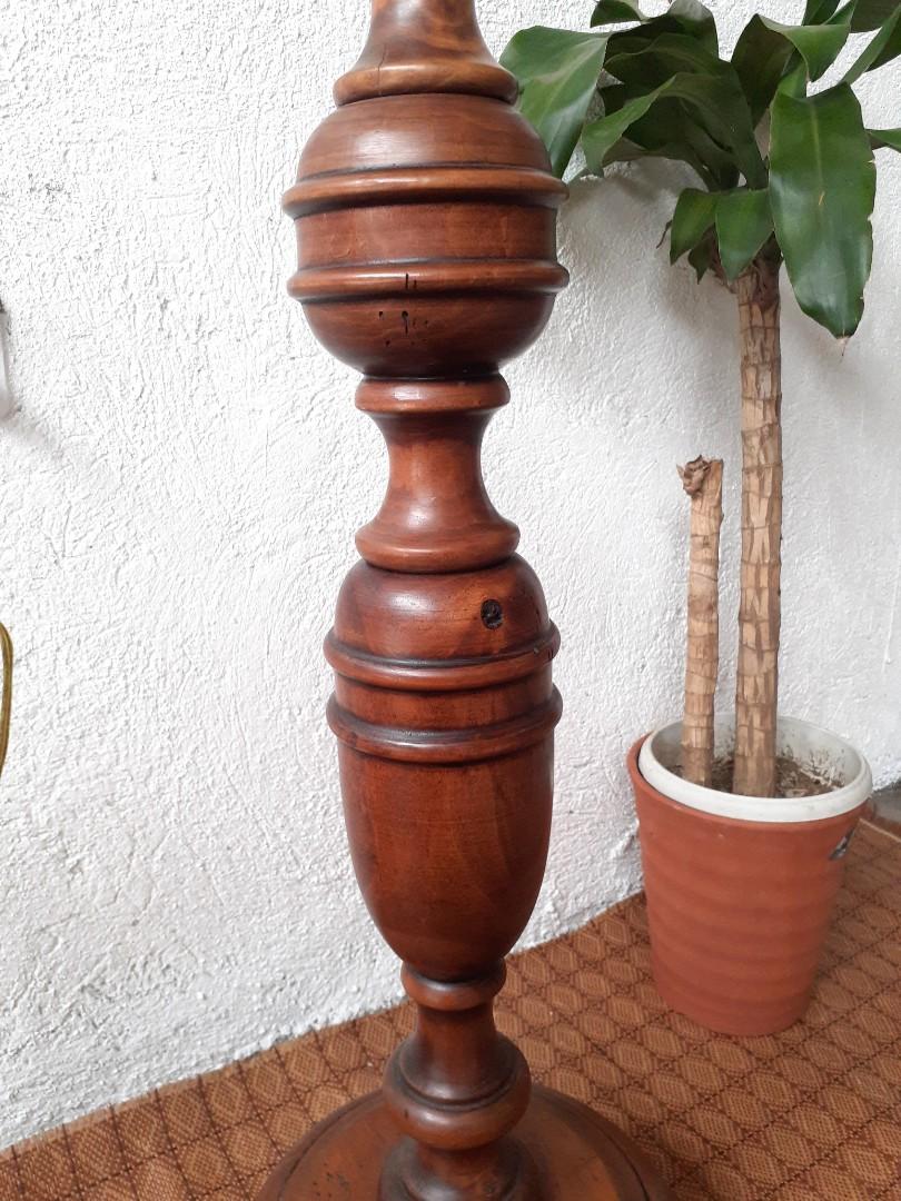 Vintage turned wood spindle tall candlestick floor lamp french colonial ...