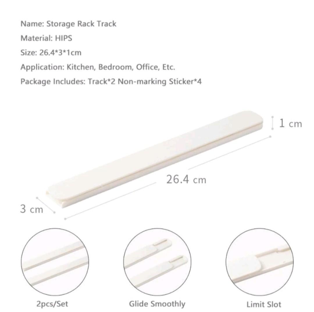 2Pcs Storage Rack Track Pullout Track Pull Rail Home Organiser ...