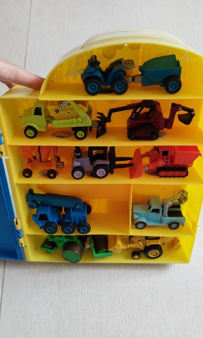 絕版 中古 懷舊 罕見 建築師阿博Take Along Die Cast Bob the Builder 金屬製磁性 工程車 配件 連原廠收納 ...