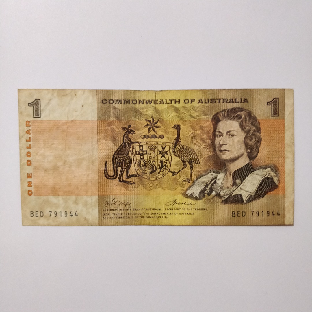 Australian AUD $1 Note, 1972 Phillips-Wheeler Signature, Hobbies & Toys ...