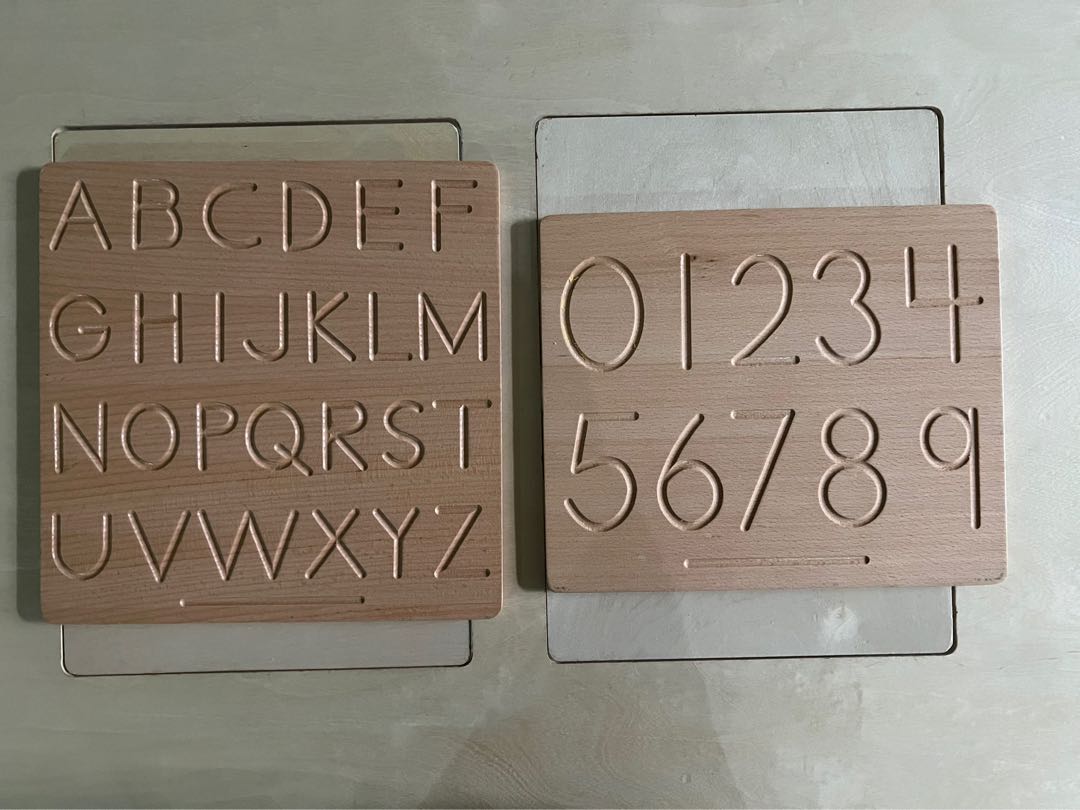 Baby Wooden Alphabet and Number Tracing Board, Babies & Kids, Infant ...