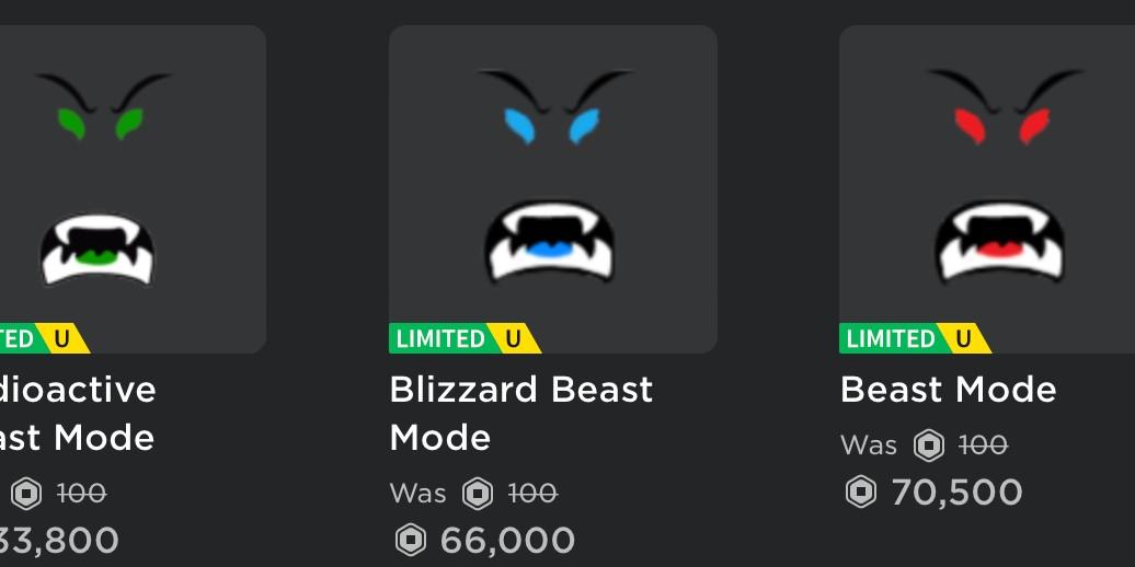 Roblox limited Beast mode bundle RADIOACTIVE BLIZZARD, Video Gaming, Gaming Accessories, In-Game ...