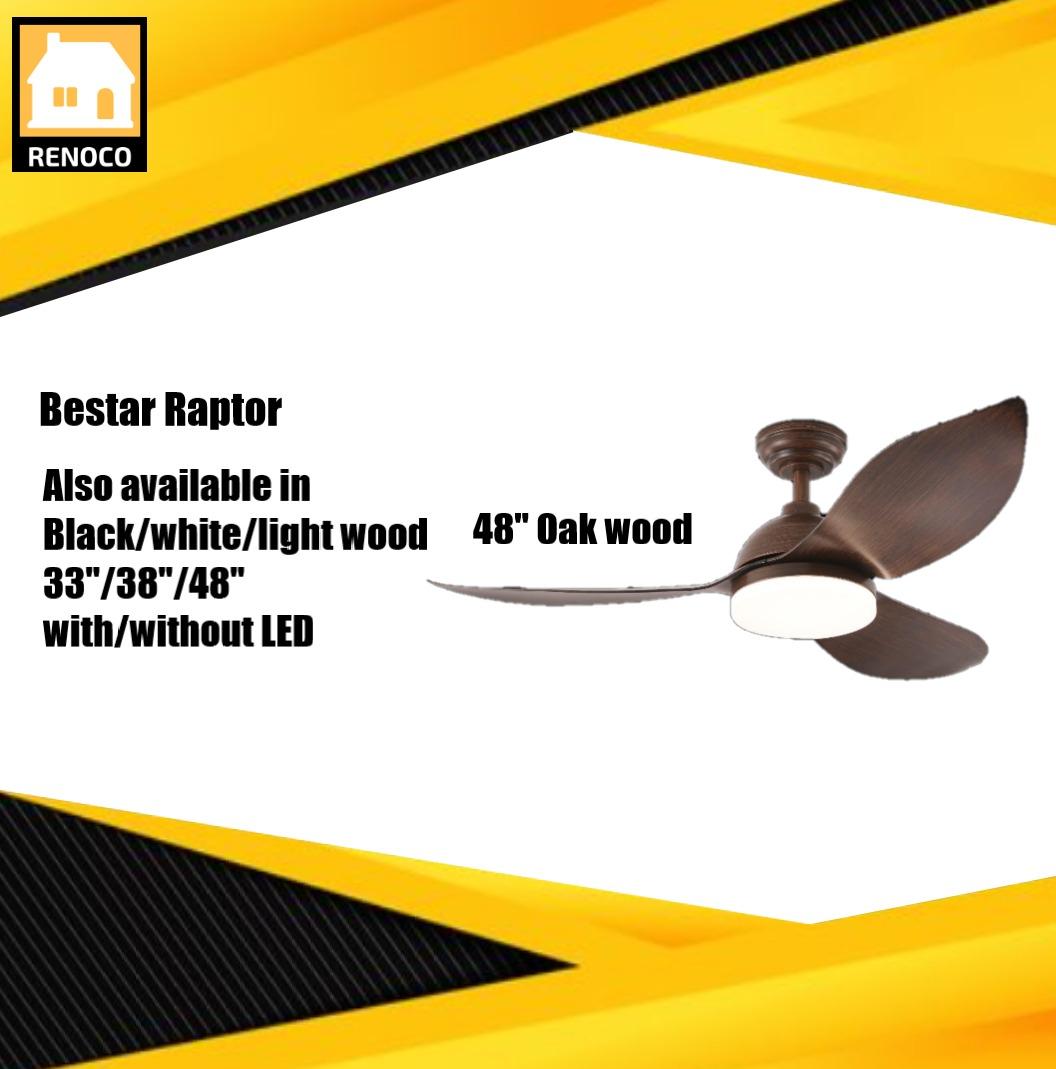 Bestar Raptor Oak wood ceiling fan, Furniture & Home Living, Lighting ...