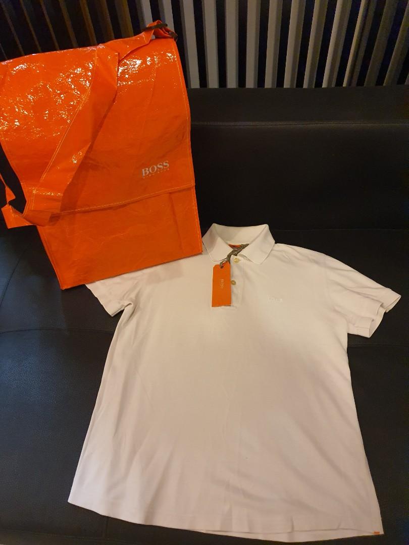 BOSS Hugo Boss Mens Muscle White Polo Shirt (S) and Sling Bag in ...