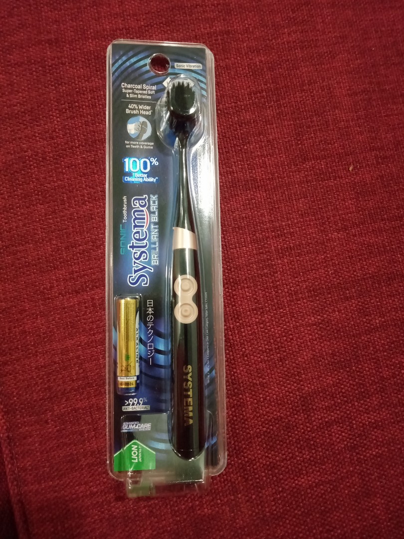 Brand New Systema Sonic Brilliant Black Toothbrush, Beauty & Personal ...