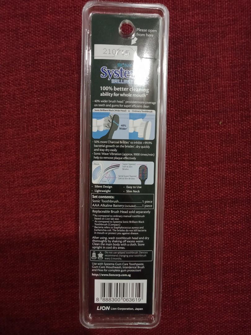 Brand New Systema Sonic Brilliant Black Toothbrush, Beauty & Personal ...