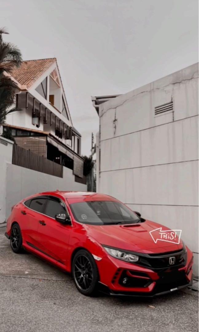 Civic FC Type R Hood Scoop (Painted to Ori Rallye Red), Car Accessories ...