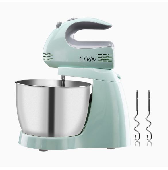 Elikliv Stand Mixer, Electric 2 in 1 Hand Mixer 5 Speeds with 3L ...