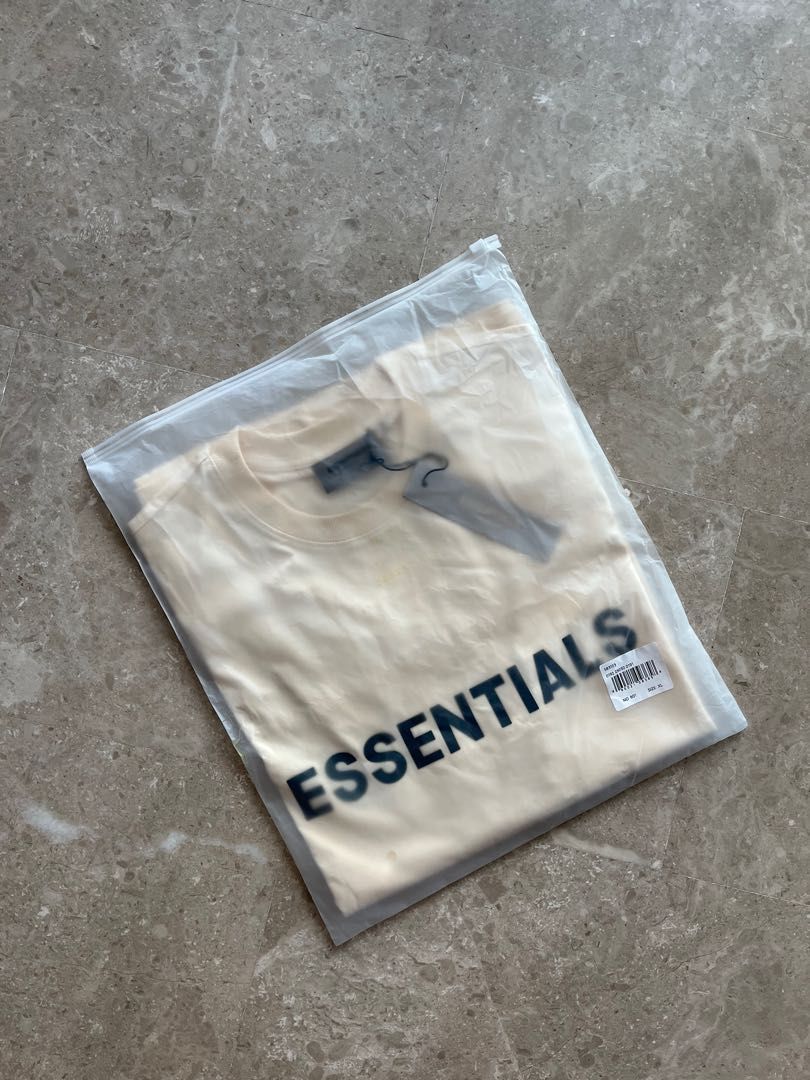 Essentials Cream Tee, Men's Fashion, Tops & Sets, Tshirts & Polo Shirts ...