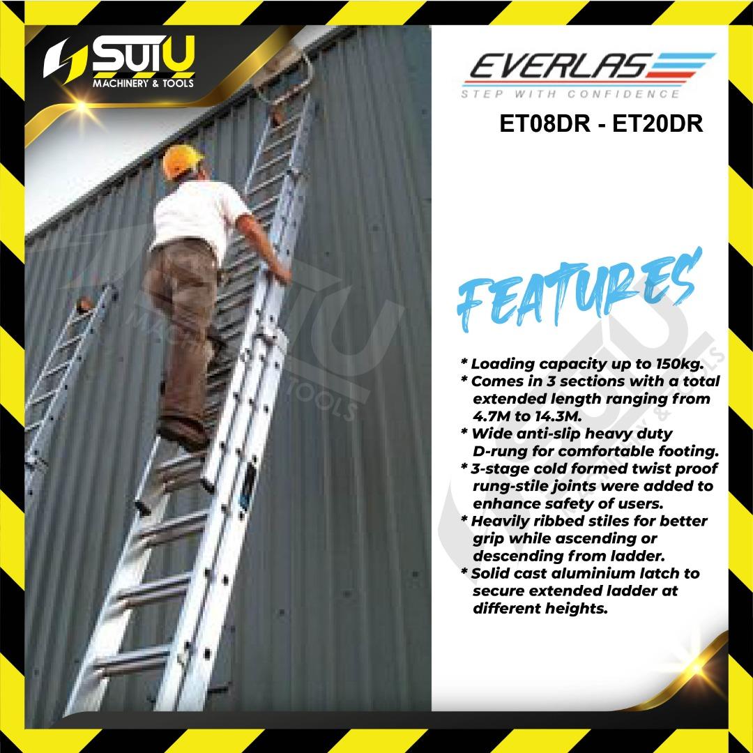 EVERLAS ET10DR 21 Rung Nos 6567MM Heavy Duty Aluminium Triple Extension ...