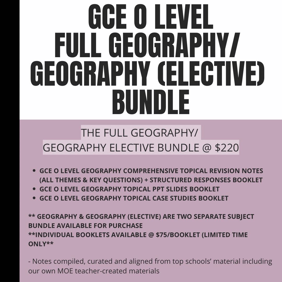 GCE O LEVEL FULL GEOGRAPHY 2236 | GEOGRAPHY ELECTIVE 2272 | TOPICAL PPT ...
