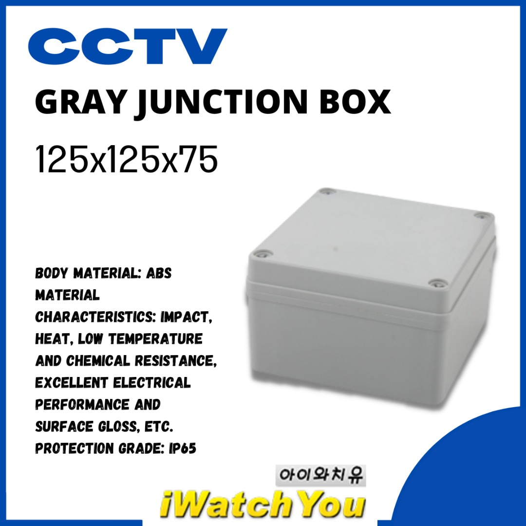 Gray Junction Box [125x125x75] Screw for CCTV Camera, Furniture & Home ...