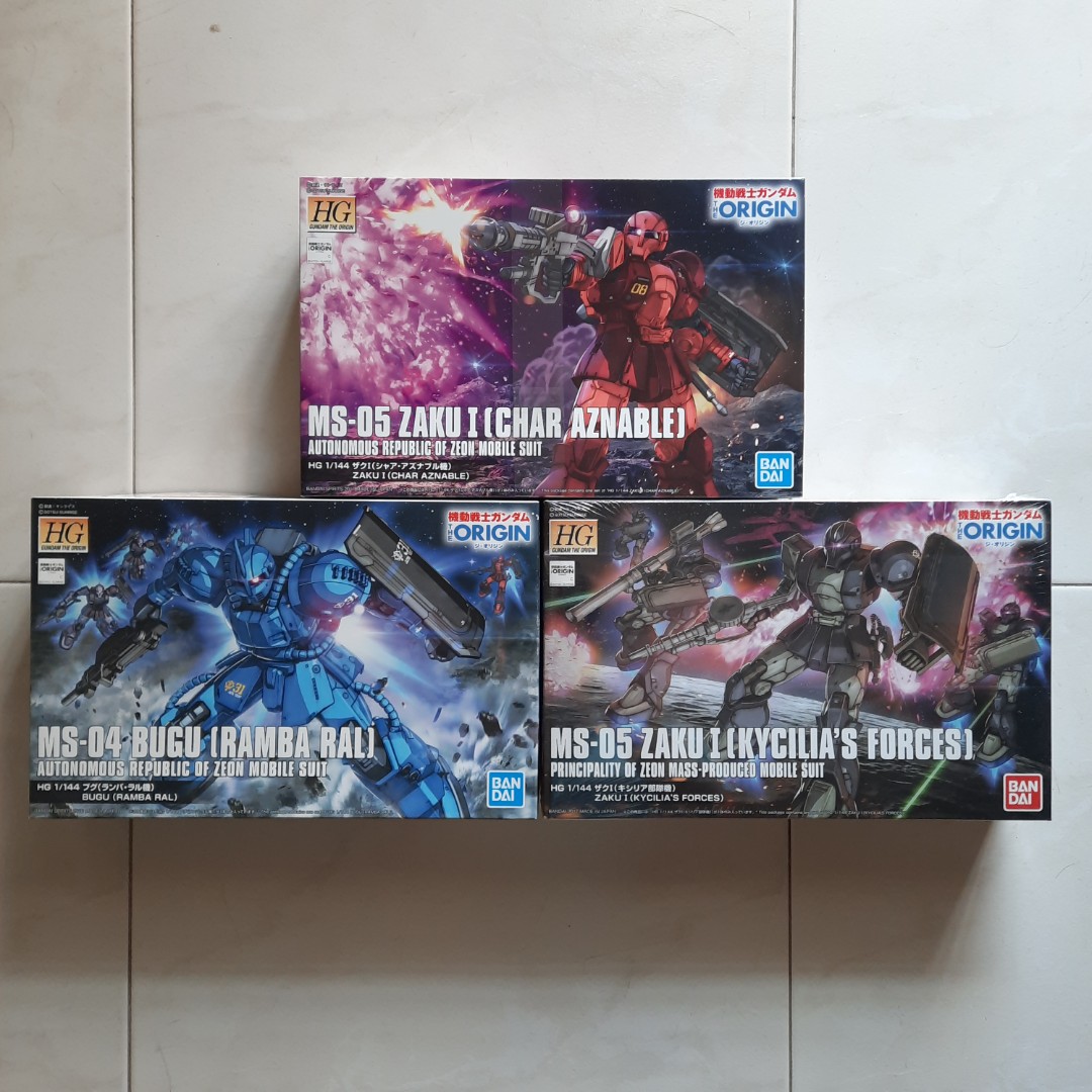HG Gundam The Origin Zaku 1 Char Aznable, Kycilia, Bugu, Hobbies & Toys ...